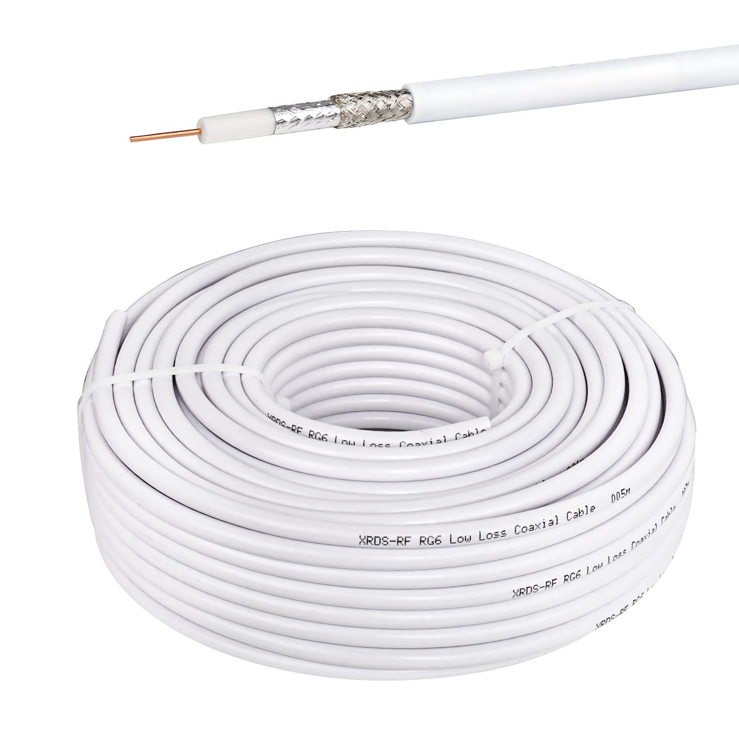 Amazon.com: XRDS -RF RG6 Dual Shield Cable 100FT, 18 AWG 75 Ohm Bare ...