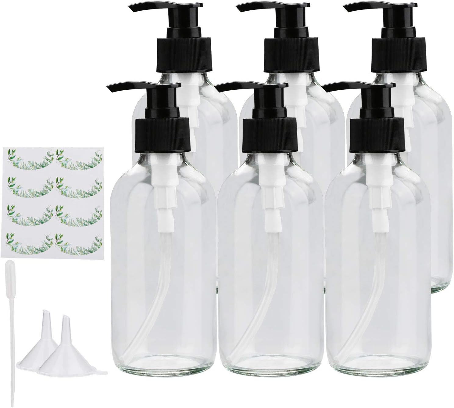 Amazon.com: Pump Press Bottles, Maredash Clear Glass Storage Bottles ...