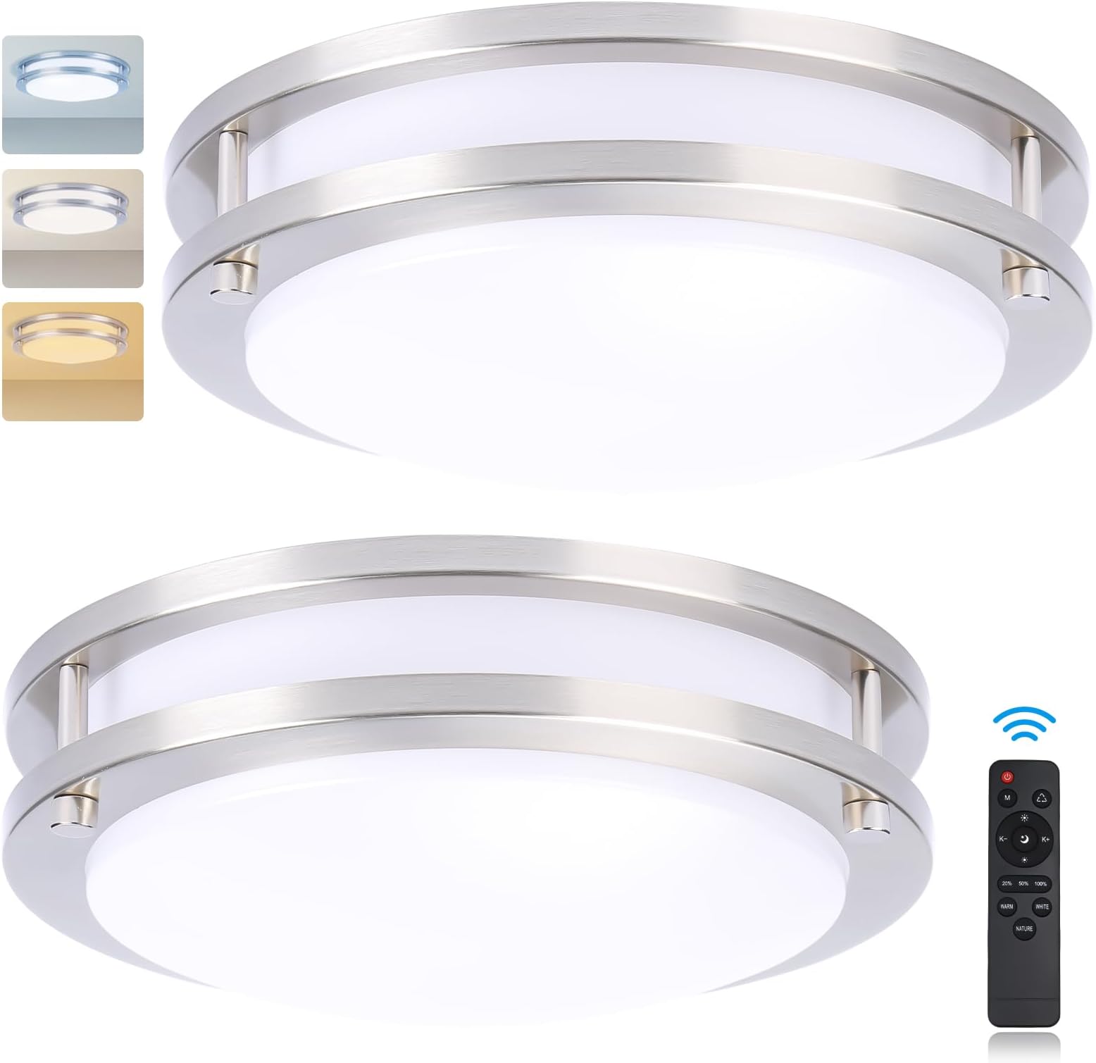 21.3in Dimmable Modern LED Ceiling Light with Remote, 3000K-6500K ...