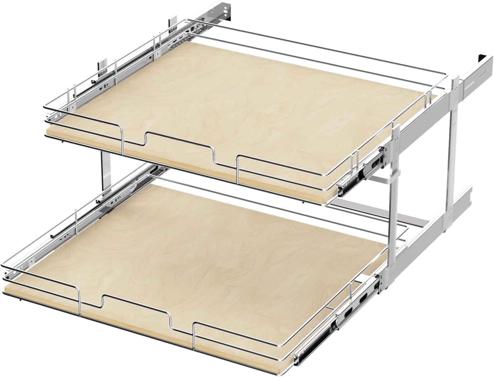 Amazon.com: LOVMOR 2 Tier Pull Out Cabinet Organizer 25½" W x 21½" D ...