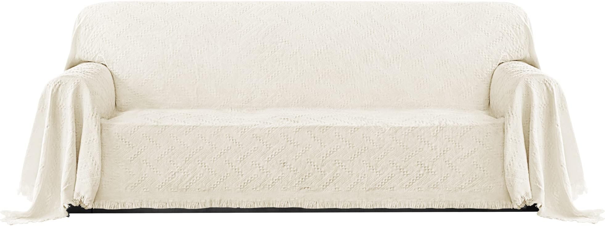 Amazon.com: SureFit Heavy Weight Cotton Canvas 1 Piece Sofa Slipcover ...