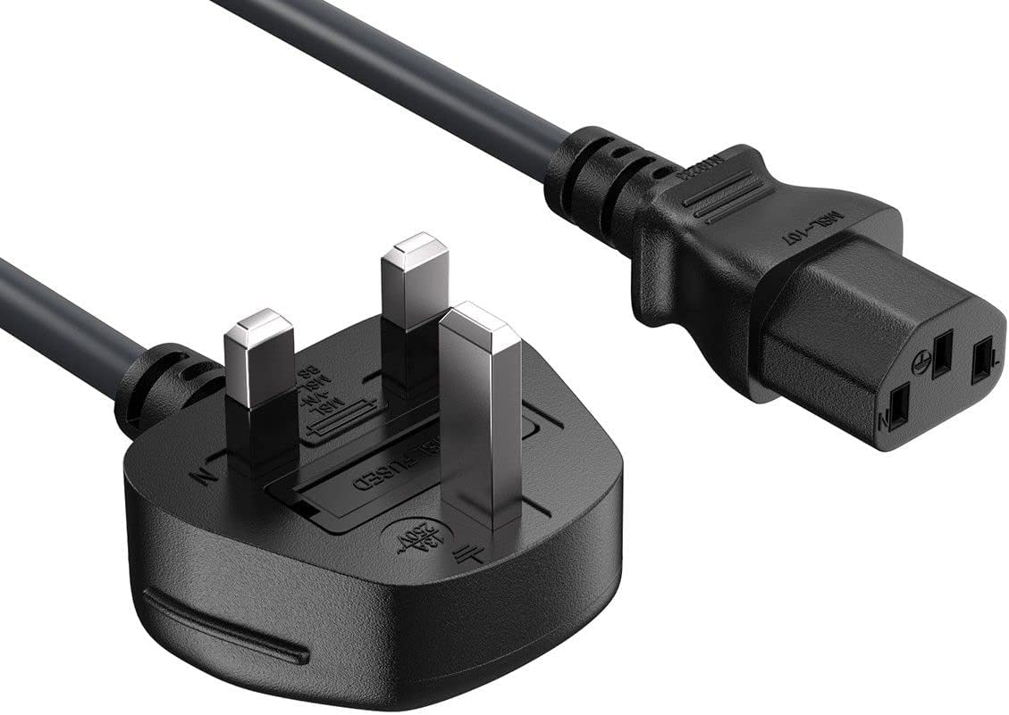 Amazon.com: Kentek 6 Feet Ft US 2 Prongs AC Power Cord IEC320 C7 to UK ...