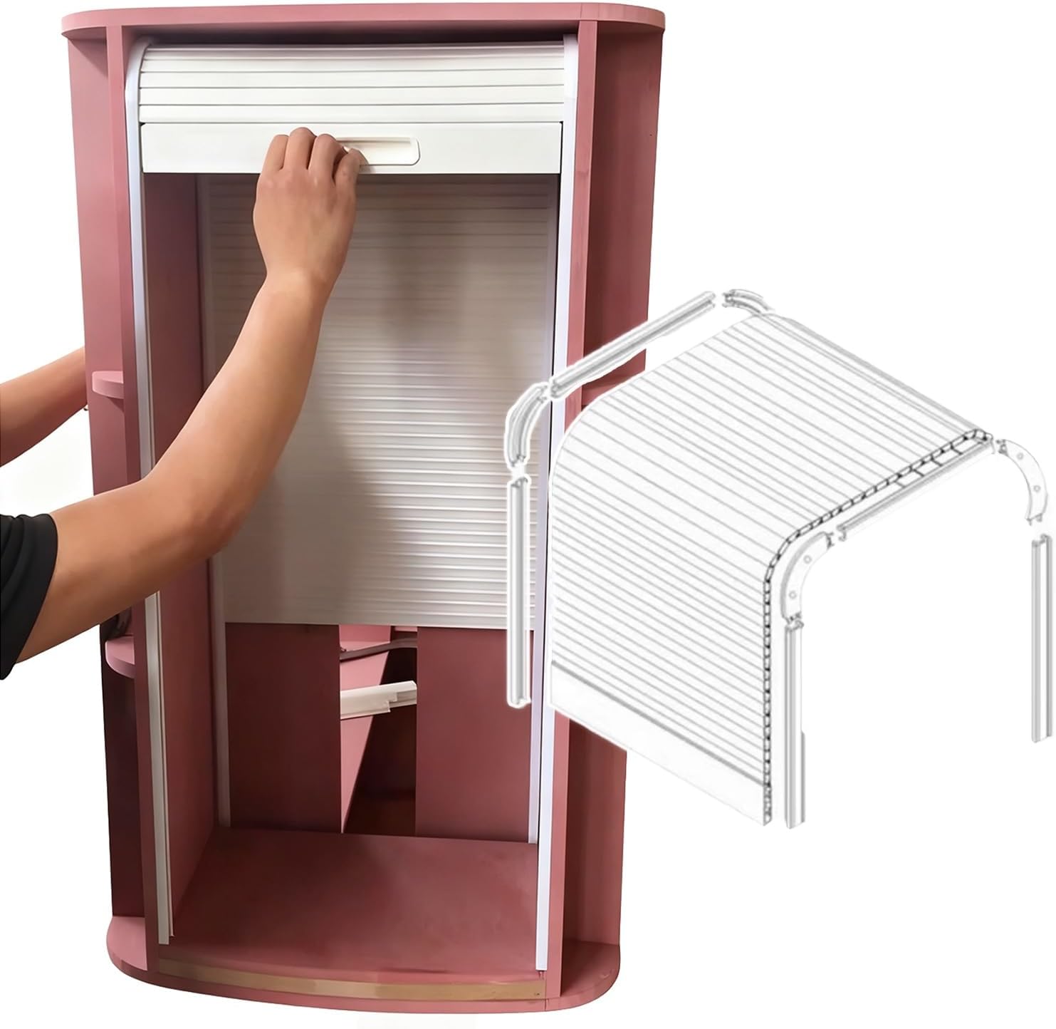 Generisch Rolltür-Aufbewahrung 45 55 65 75 85 cm breit, anpassbare ...