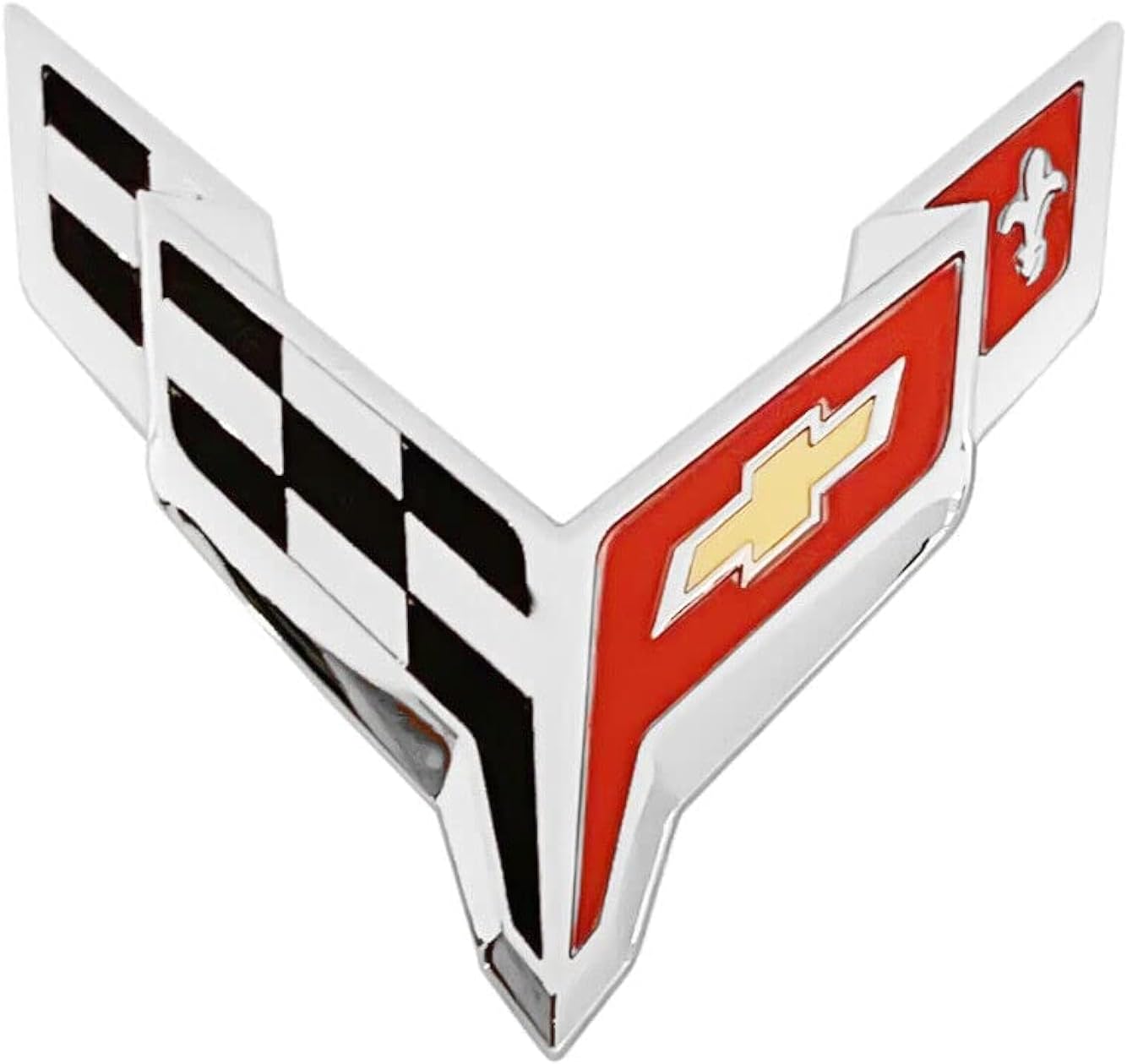 Amazon.com: 1Pcs Corvette C8 Emblem Front Bumper Crossed Flags 3D Logo ...