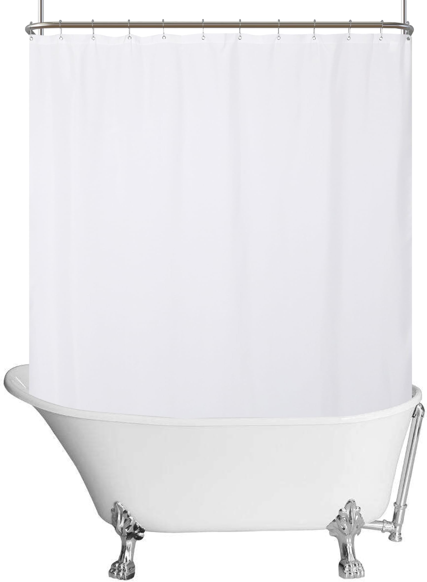Amazon.com: YISURE White Clawfoot Tub Shower Curtain Liner 180x65 Inch ...