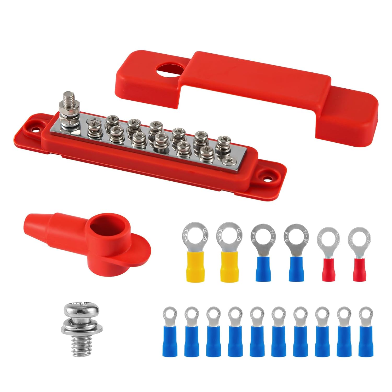 Amazon.com: 12V Bus Bar 250A Power Distribution Block, Busbar Screw ...