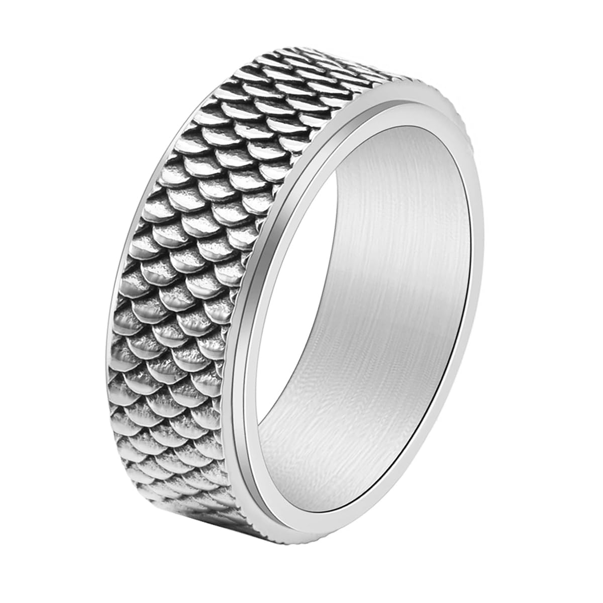 Snapklik.com : Dragon Fidget Ring For Men - Cool Stainless Steel Carp ...