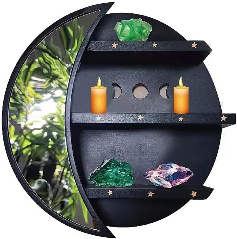 YsinoBear Moon Shelf Wall Decor,Wooden Moon Shelf, Moon Shelf for ...
