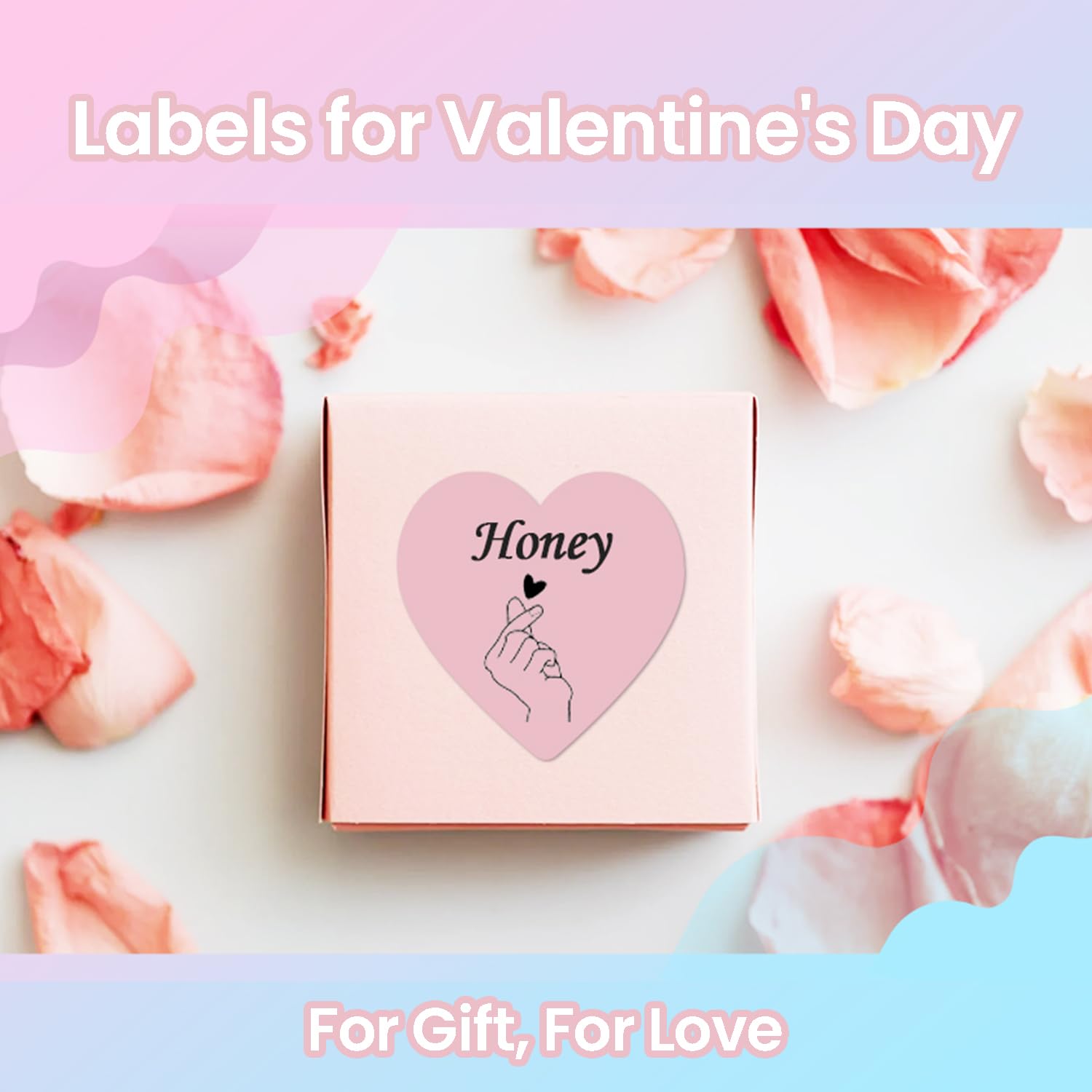 Snapklik.com : 3x3 Pink Heart Thermal Labels, For Thermal Label Printer ...