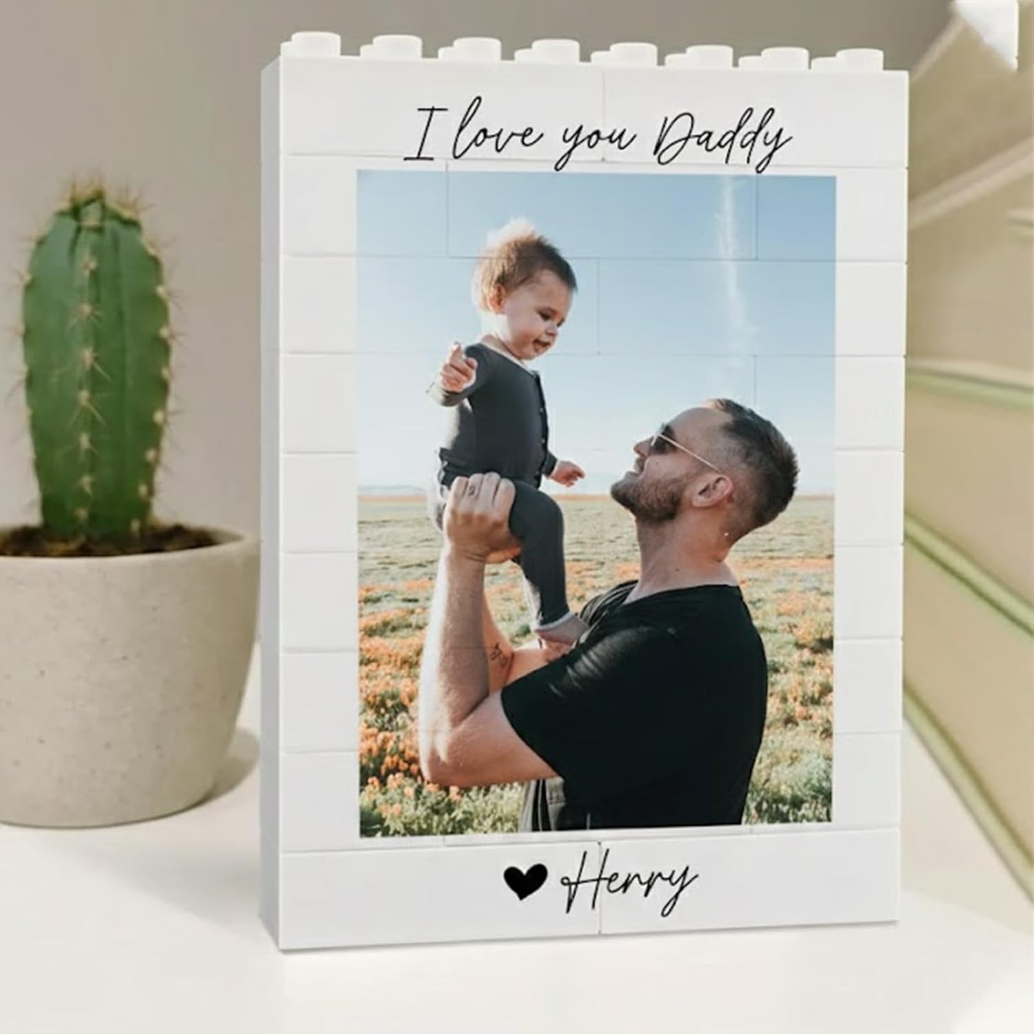 Amazon.com: NAZENTI Custom Daddy and Me Brick Photo Block gifts for ...