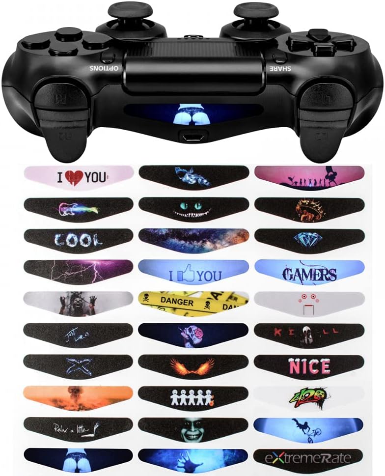 eXtremeRate 30 Pezzi Adesivo Barra Luminosa per ps4 Slim Pro Controller ...