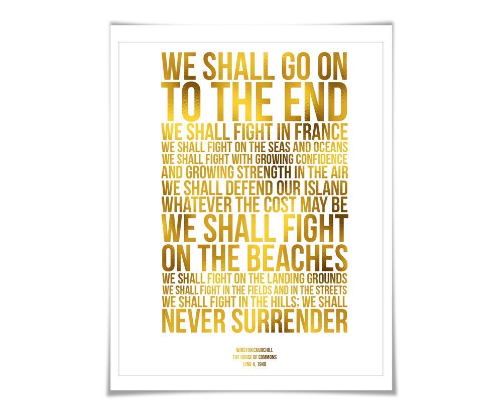 Amazon.com: Winston Churchill Gold Foil Art Print. 7 Foil Colours. We ...