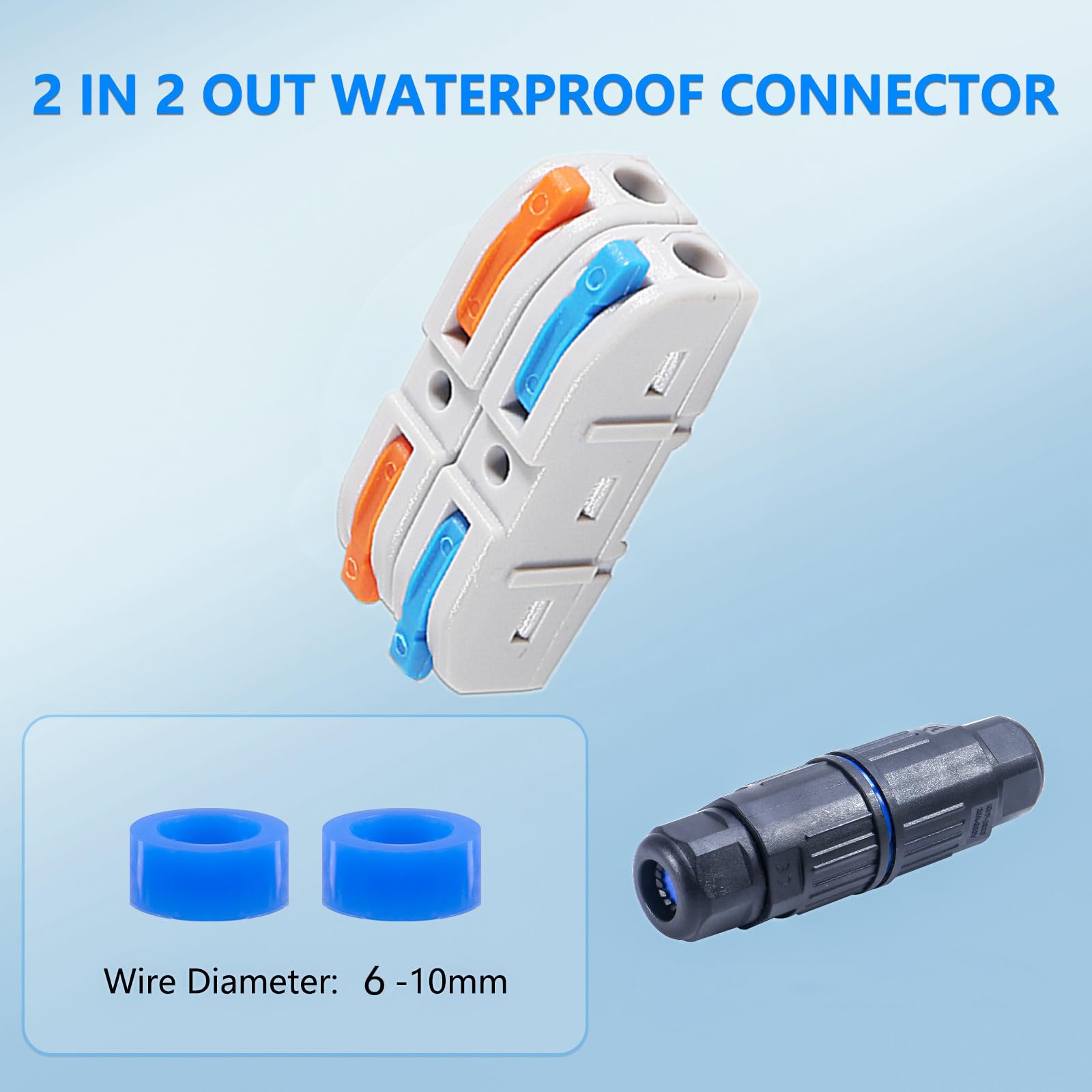 Snapklik.com : 5PCS IP68 Waterproof Junction Box, Outdoor 2 Way ...