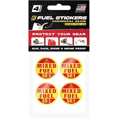 Amazon.com: MIXED FUEL ONLY Automotive Decals | Gas Can Stickers ...