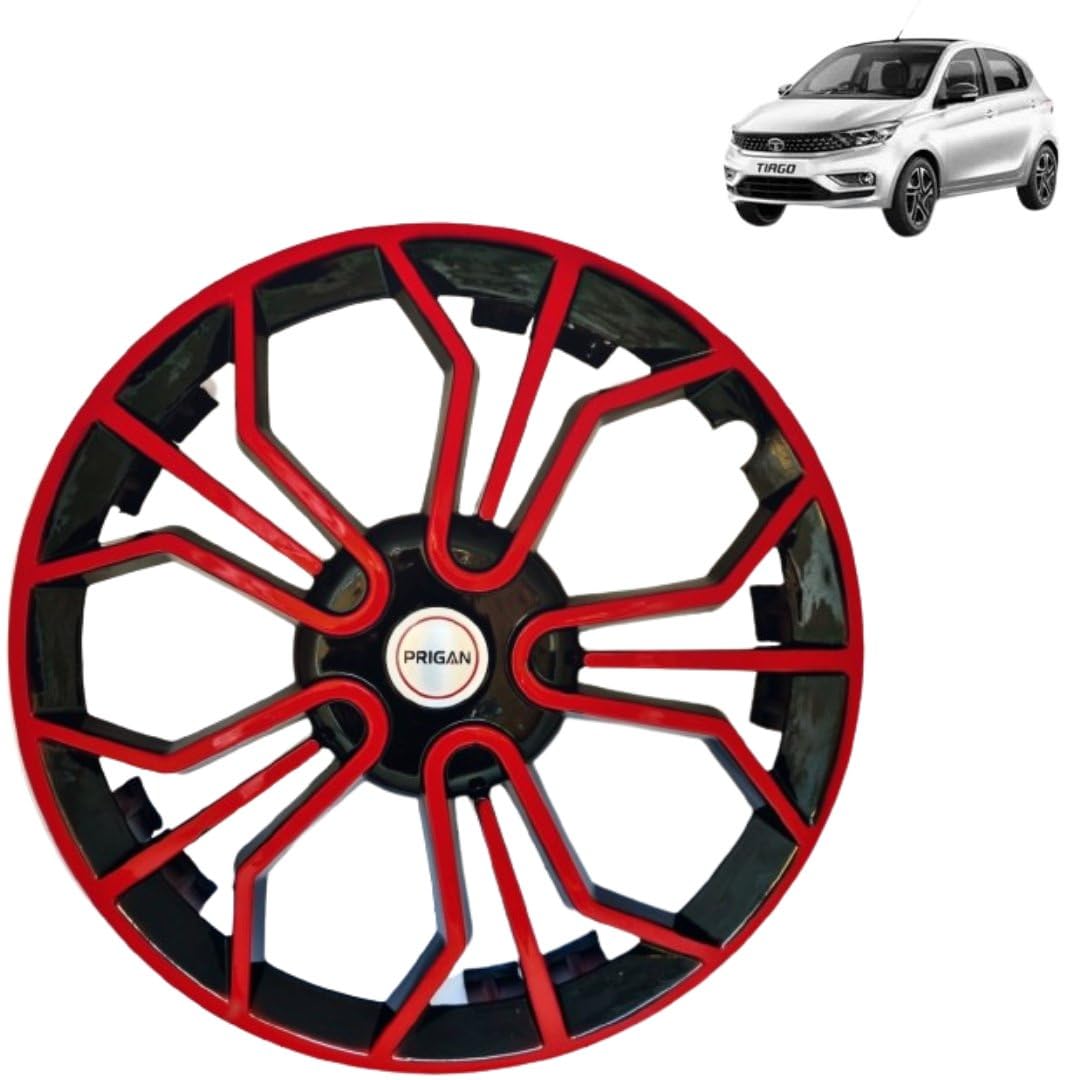PRIGAN TATA Tiago Black Red Wheel Cover 14" for Tata Tiago (XT & XZ ...