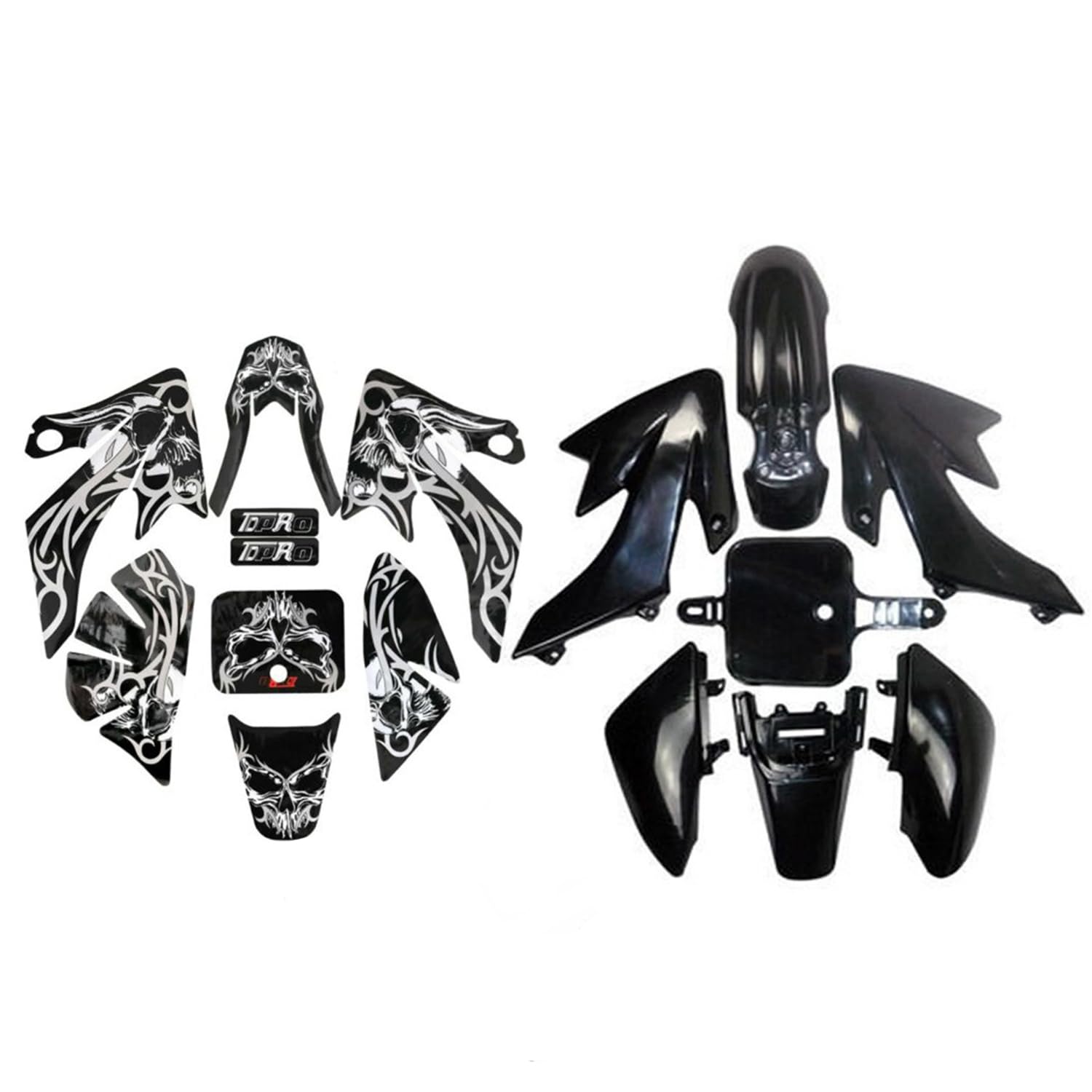 Dirt Bike Graphics WPHMOTO Black Plastics Fender Fairing Body Work Kit ...
