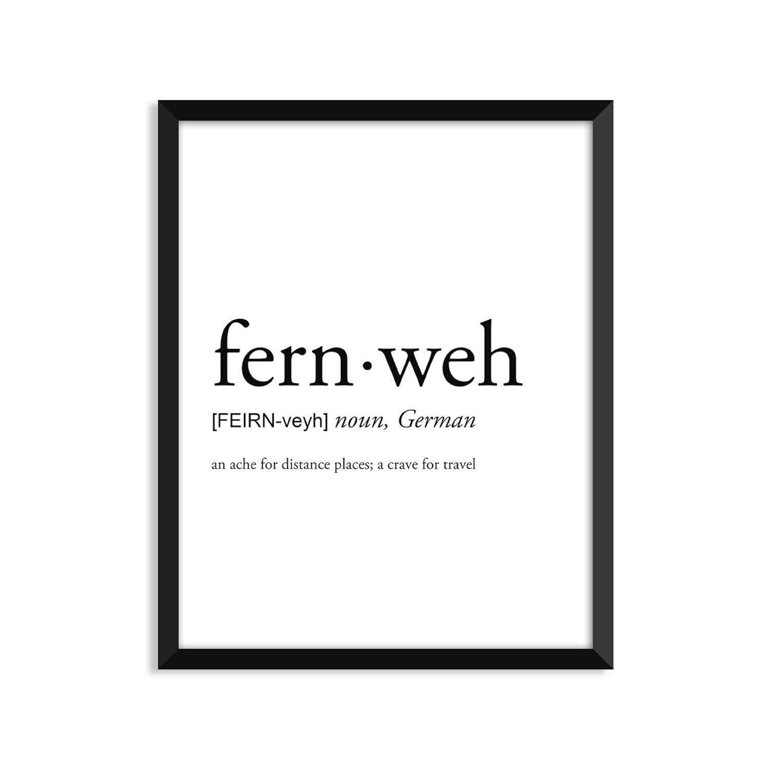 Amazon.com: Fernweh definition - Unframed art print poster or greeting ...