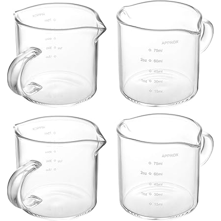 Amazon.com: 70ML ( 2 1/2 Ounces) Espresso Measuring Cups with Handle ...