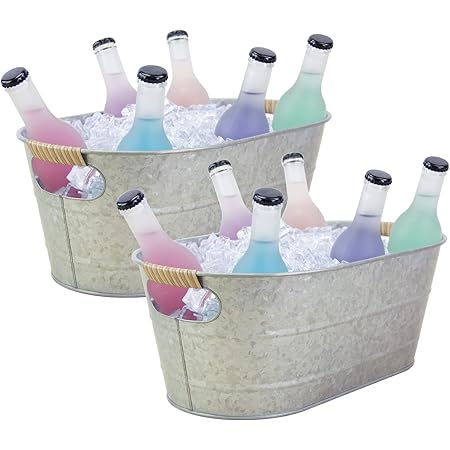 Amazon.com: Twine Seaside Jute Rope Wrapped Farmhouse Galvanized Ice ...