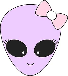 Amazon.com: Cute Girly Purple Alien Girl Head Cartoon Vinyl Decal ...