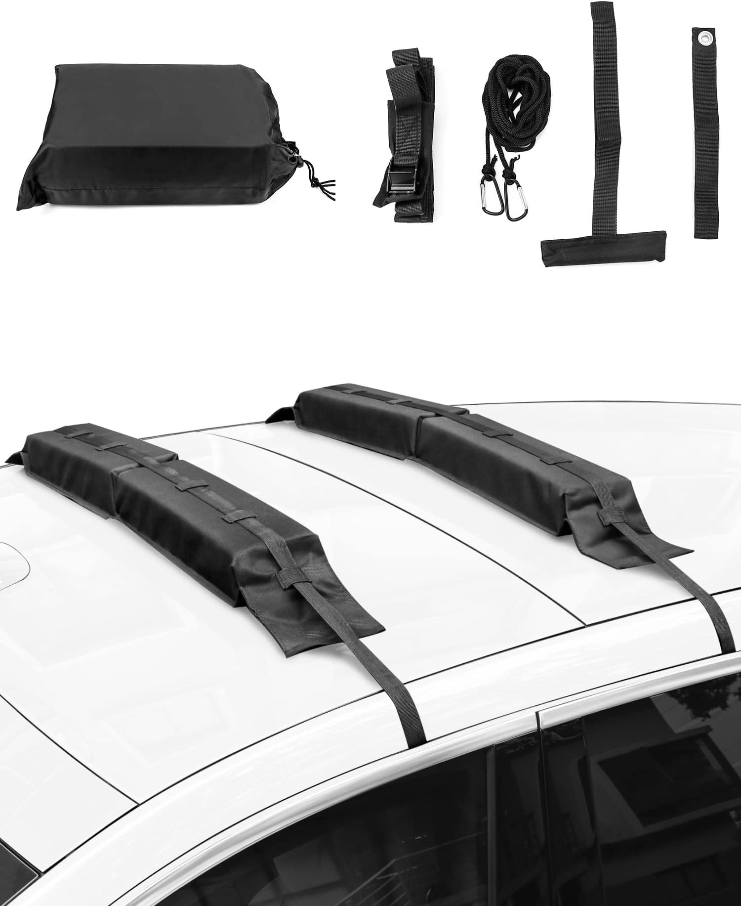 Amazon.com: QWORK Universal Car Roof Rack Pads - Cargo Carrier ...