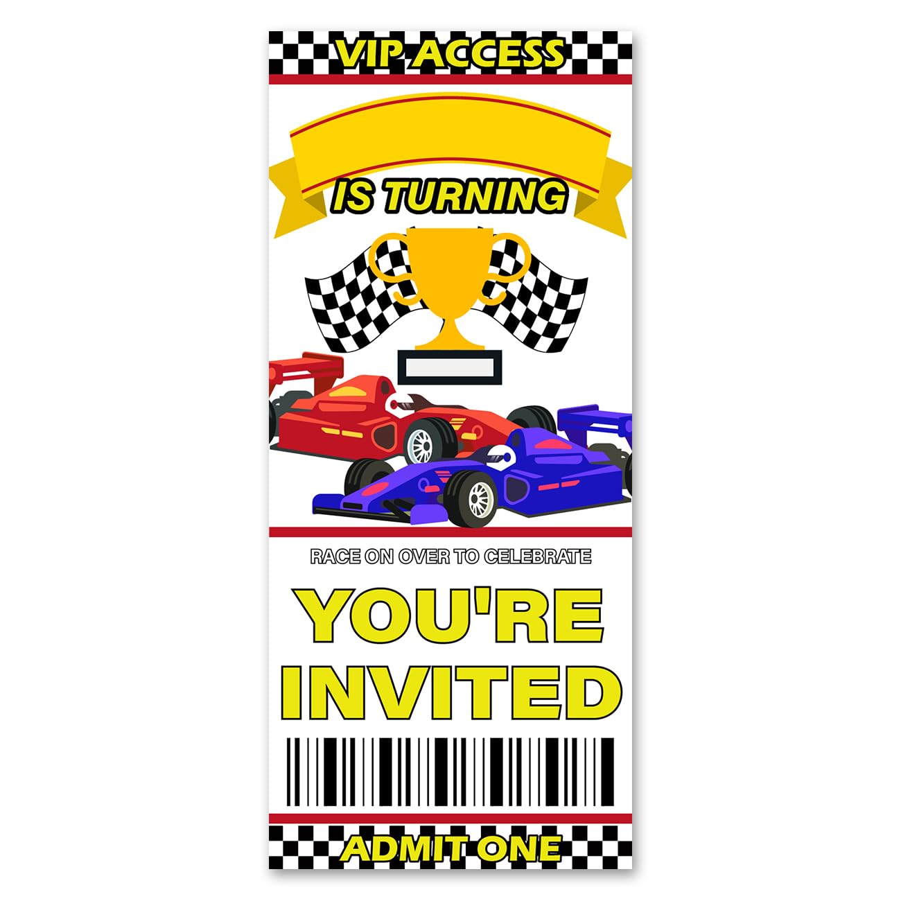 Amazon.com : VAHATAN Race Car Birthday Party Invitations 20 Pack Race ...