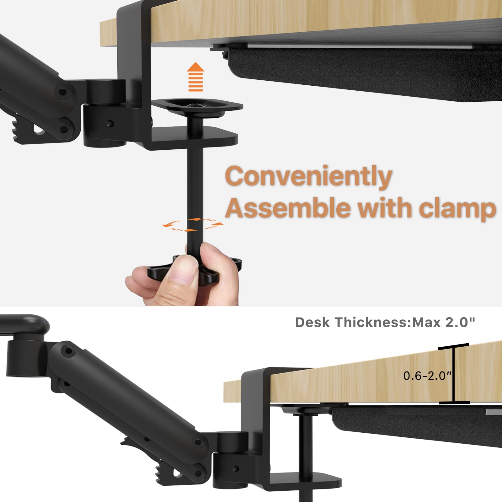 JOY worker Clamp-on Adjustable Armrest for Desk, Ergonomic 360Rotating ...