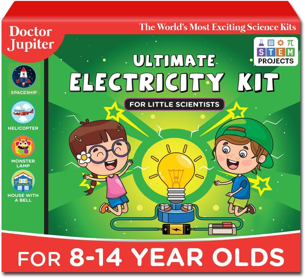 Doctor Jupiter Toy Electricity Kit for Boys & Girls Ages 7-8-9-10-11-12 ...