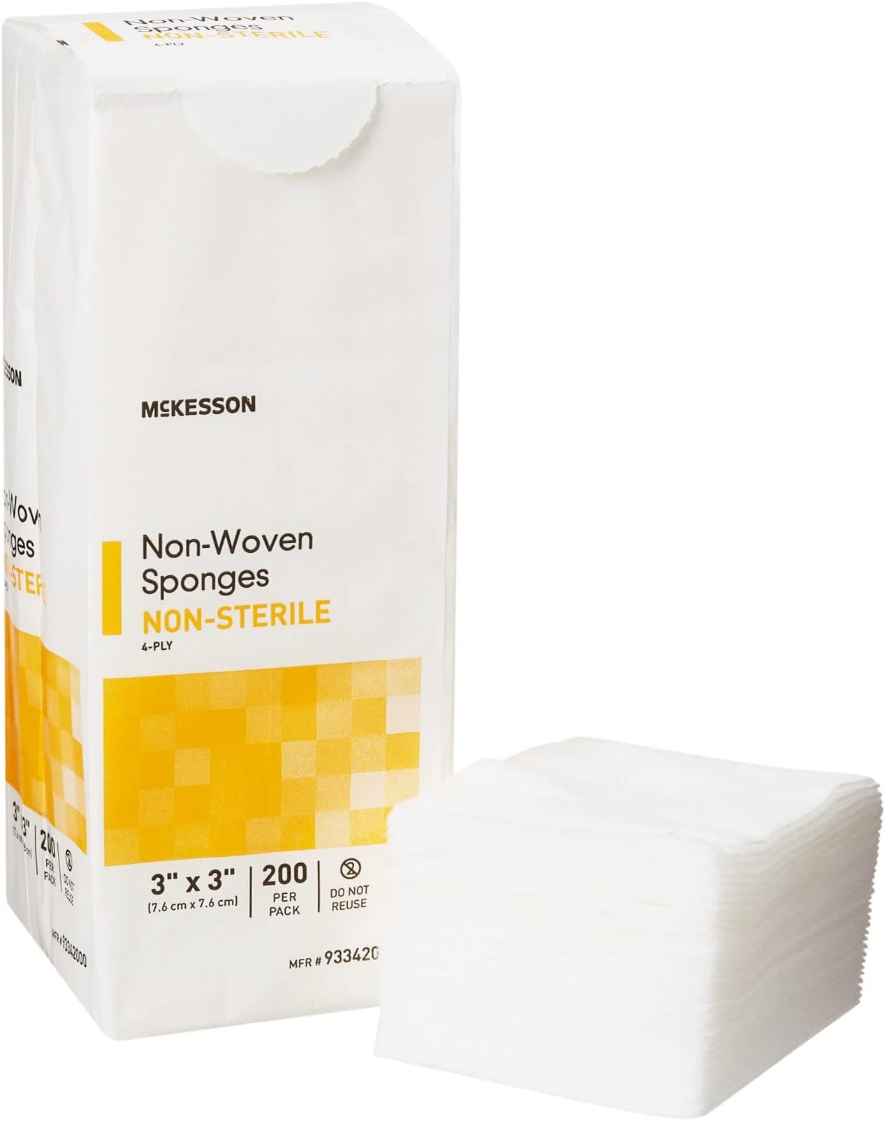 Amazon.com: McKesson Non-Woven Sponges, Non-Sterile, 4-Ply, High ...