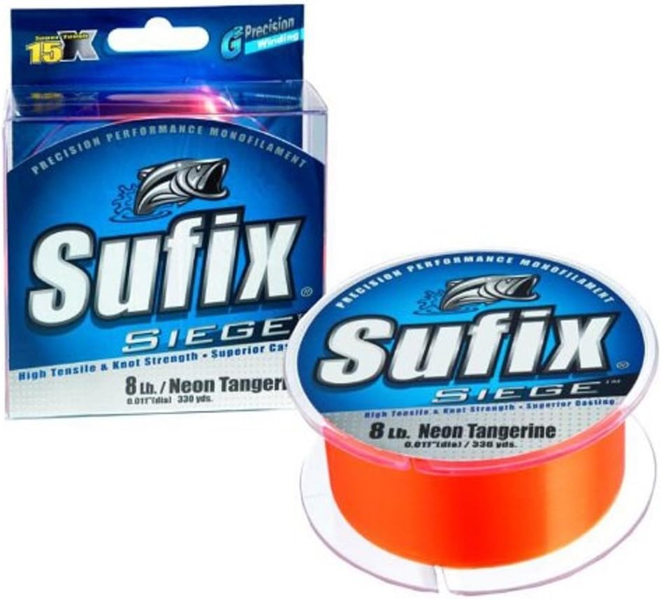 Amazon.com : Sufix Siege 330-Yards Spool Size Fishing Line (Tangerine, 14-Pound) : Monofilament ...