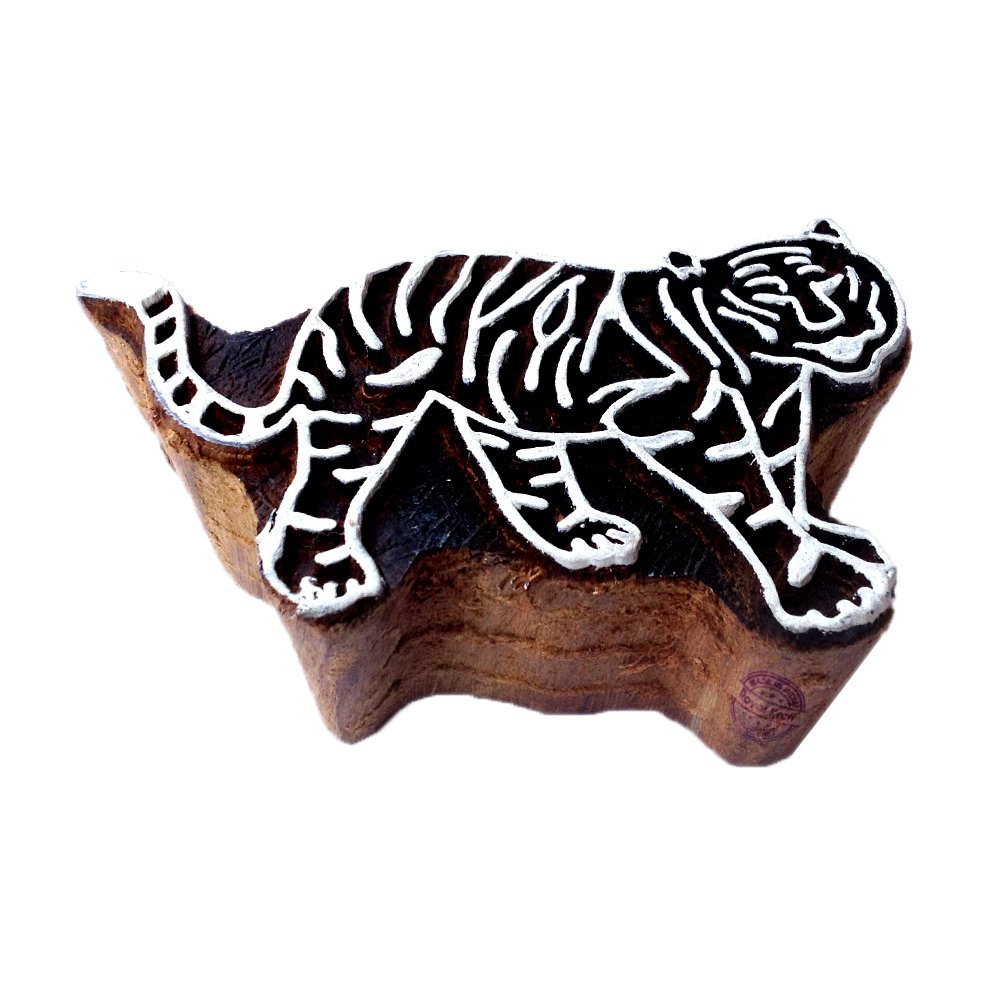 Buy Rural Tiger Animal Design Wood Stamp for Printing - DIY Henna ...