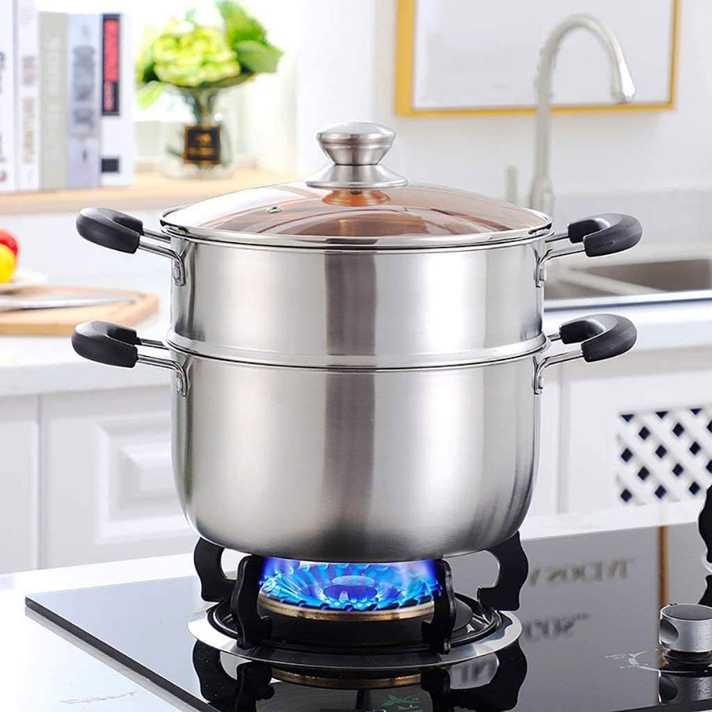 PINK PARI (LABEL) Stainless Steel Steamer, Stock Pot and Steamer with ...