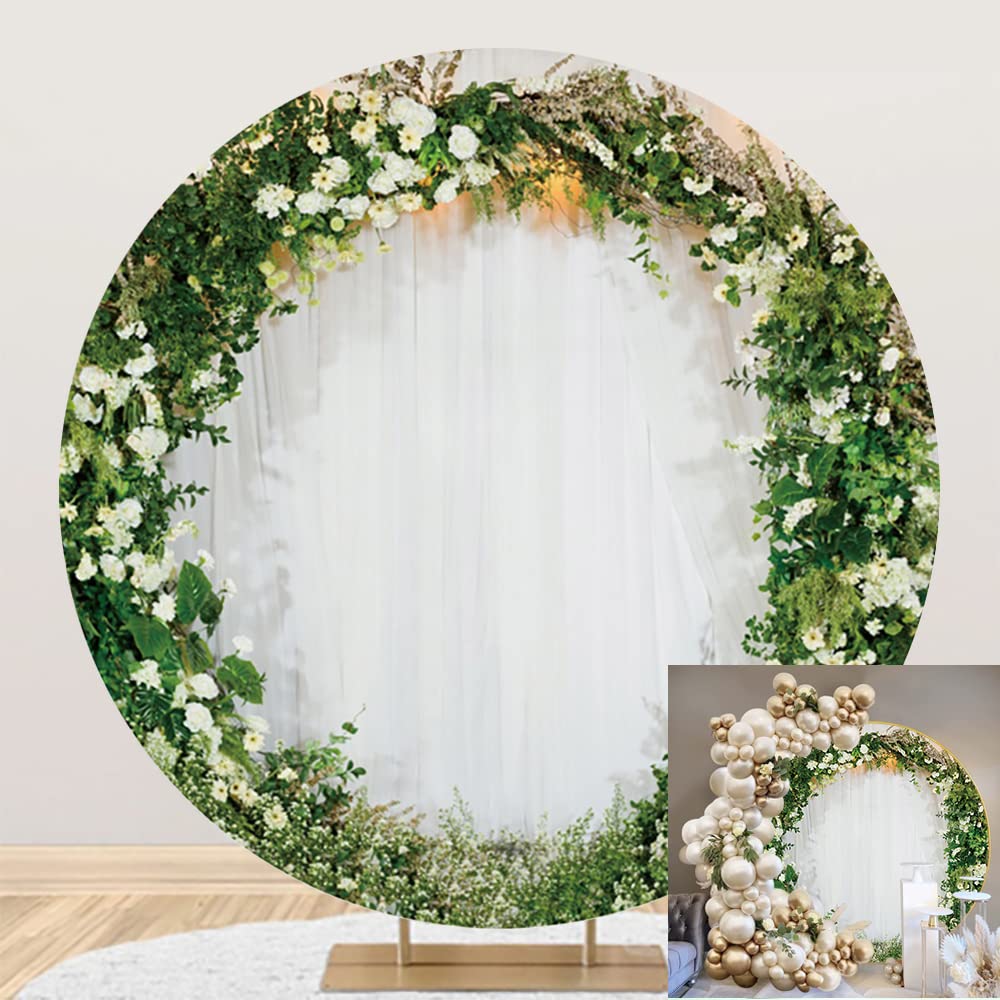 Amazon.com : Yeele 6.5x6.5ft Romantic Wedding Round Backdrop Cover 3D ...