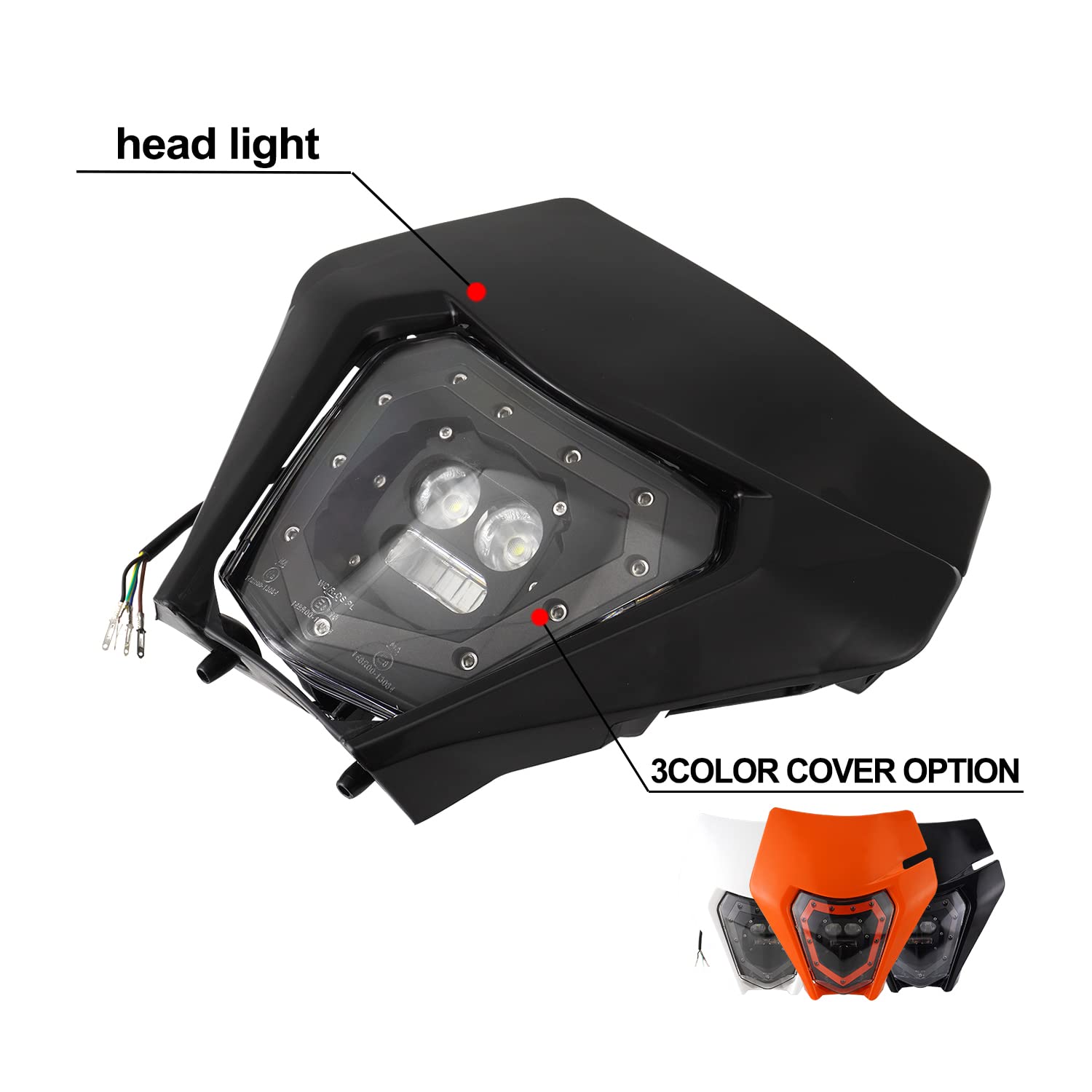Snapklik.com : Dirt Bike Headlight,Motorcycle Headlight Headlamp ...