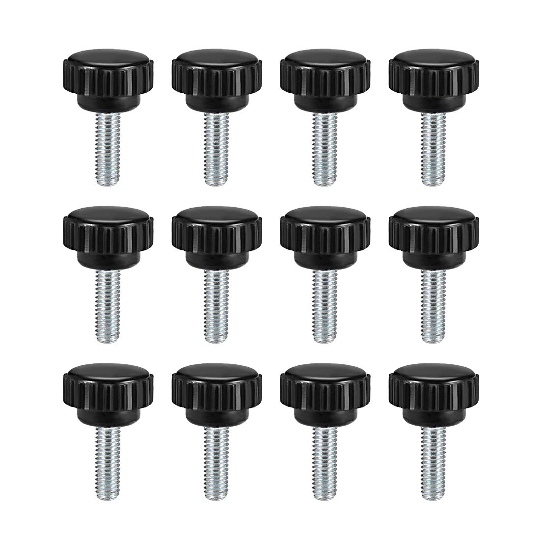uxcell M6 x 15mm Metric Male Thread Knurled Clamping Knobs Grip Thumb ...