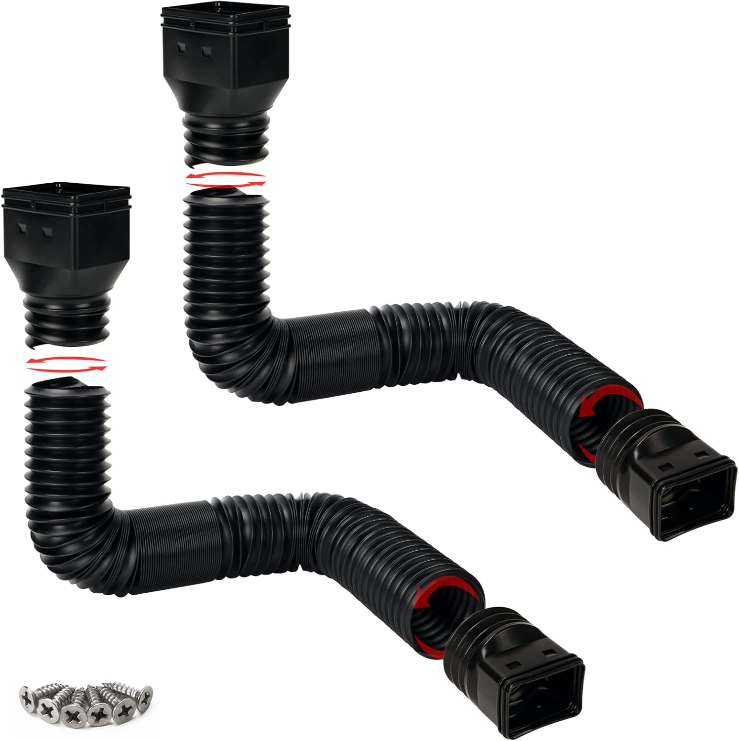 HOXHA Gutter downspout Extensions 2 Pack Flexible rain Gutter Down ...