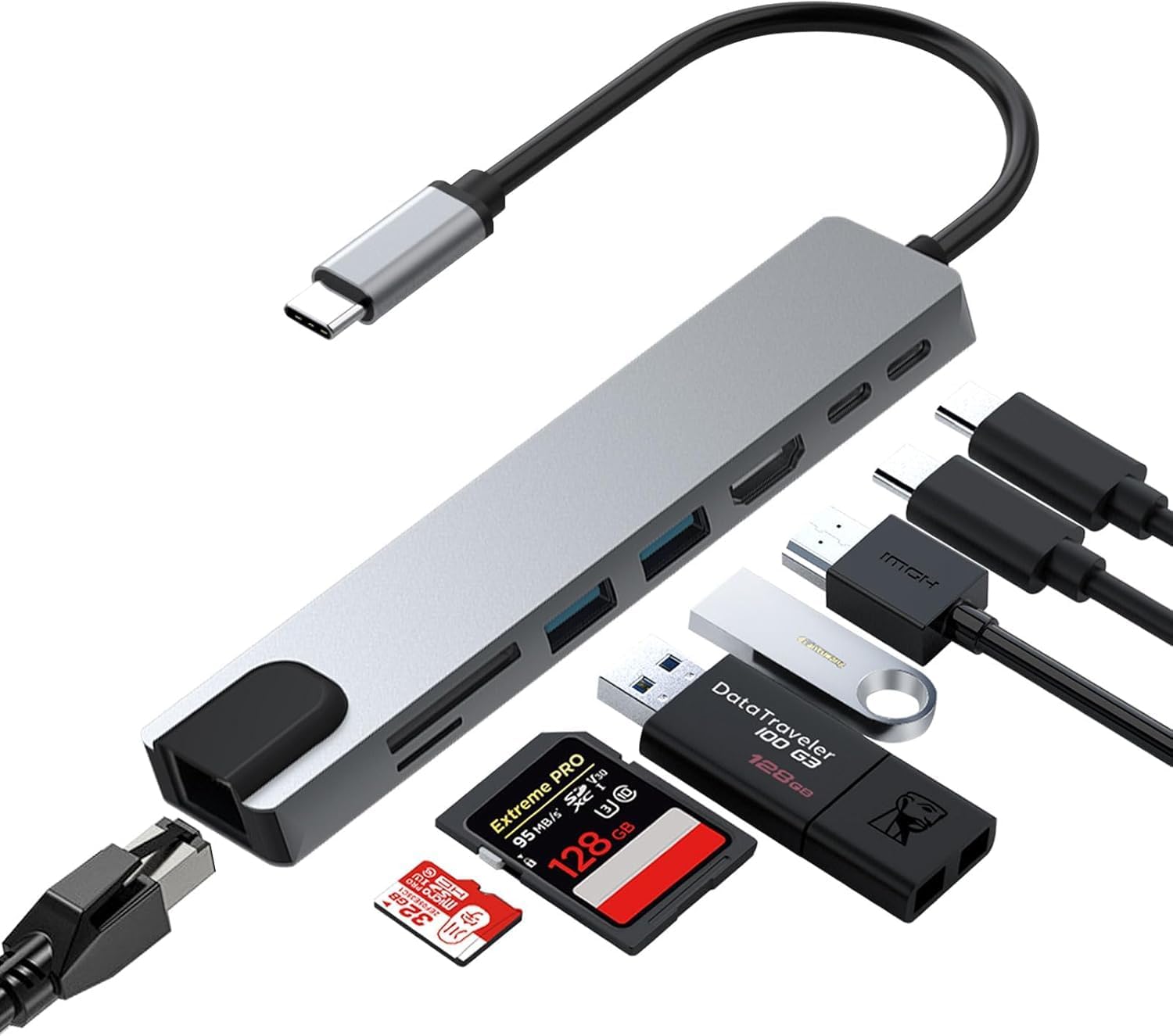 Romofy Type C To USB 3.0 Çoklayıcı 4 Adet Port Otg Çoğaltıcı Adaptörü ...