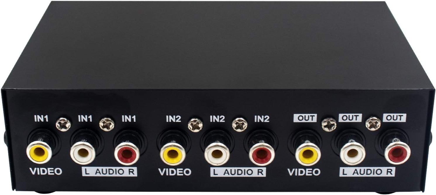 Duttek 2 Port Audio switcher AV Switch RCA Switcher,2 in 1 Out ...