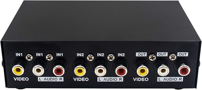 Duttek 2 Port Audio switcher AV Switch RCA Switcher,2 in 1 Out ...