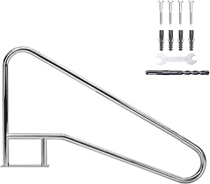 Amazon.com: Pool Rail 55"x 32", Pool Handrail for Inground Pool 304 Stainless Steel Big Load ...
