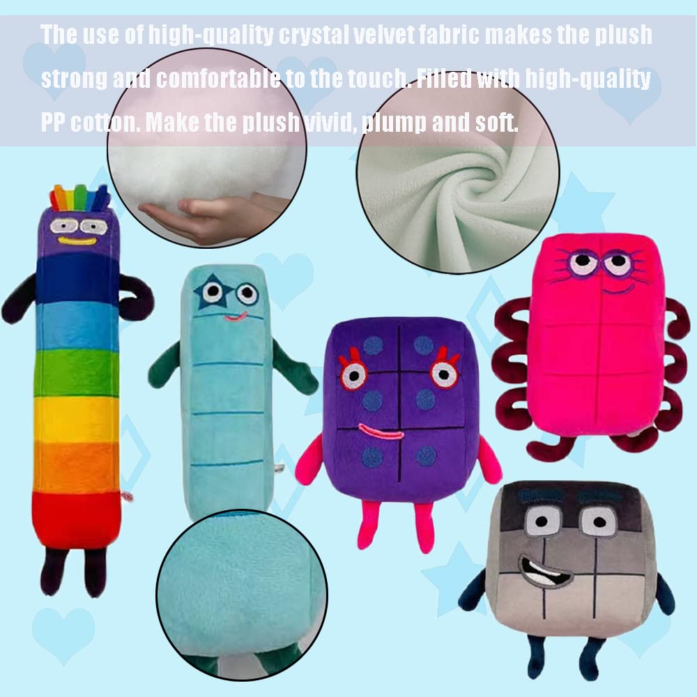 6 Pcs Numberblocks Plush Set 5-10, Numberblocks Anime Plush Toys, Cute ...