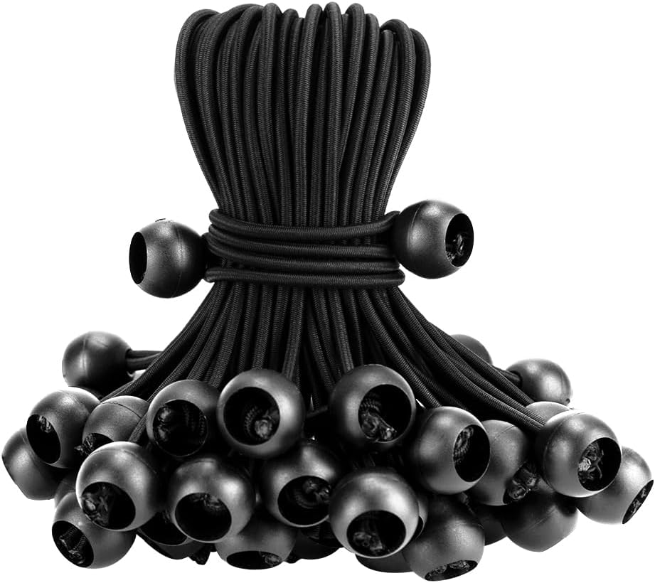 60 Pcs Bungee Cords with Balls, tarp tie Downs, 6 Inch Bungee Balls ...