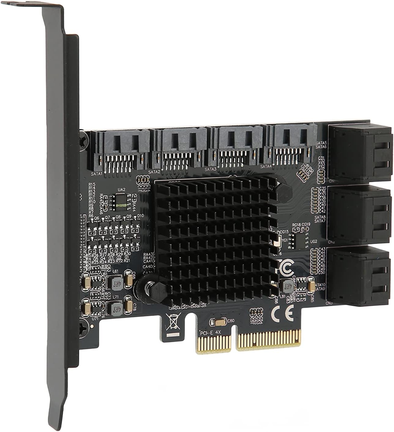 PCIE Expansion Card,PCI E to SATA2.0 10 Port Adapter Card,Support 10 ...