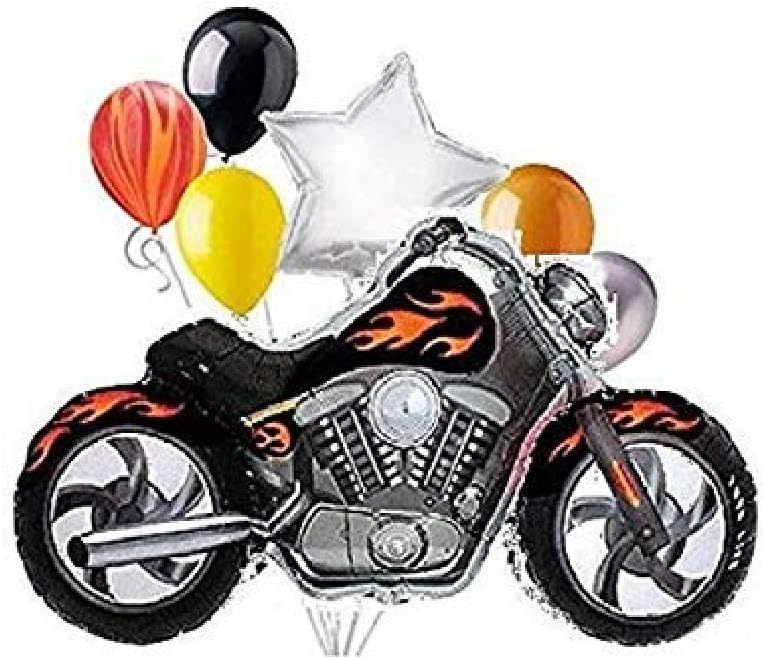 Amazon.com: 7 New Balloons Party Black Motorcycle Set Any Occasion ...