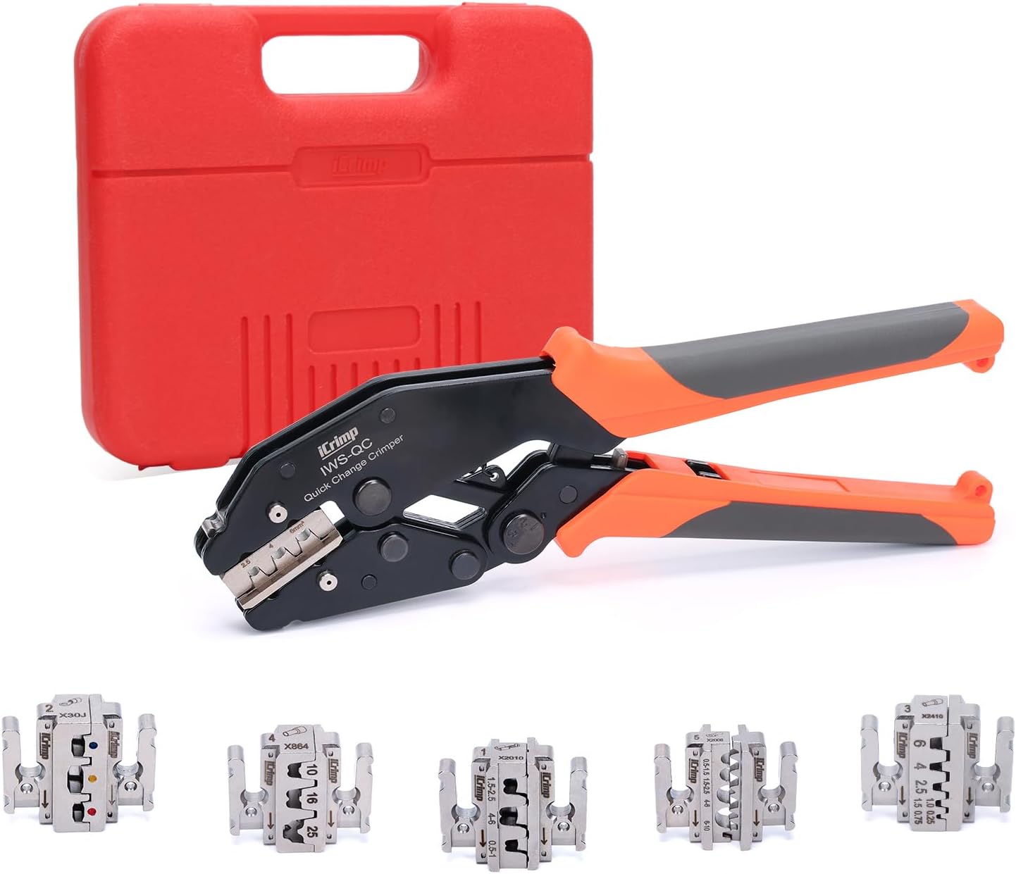 iCrimp Rachet Crimping Tool Set, Quick Change Jaws for Open Barrel ...