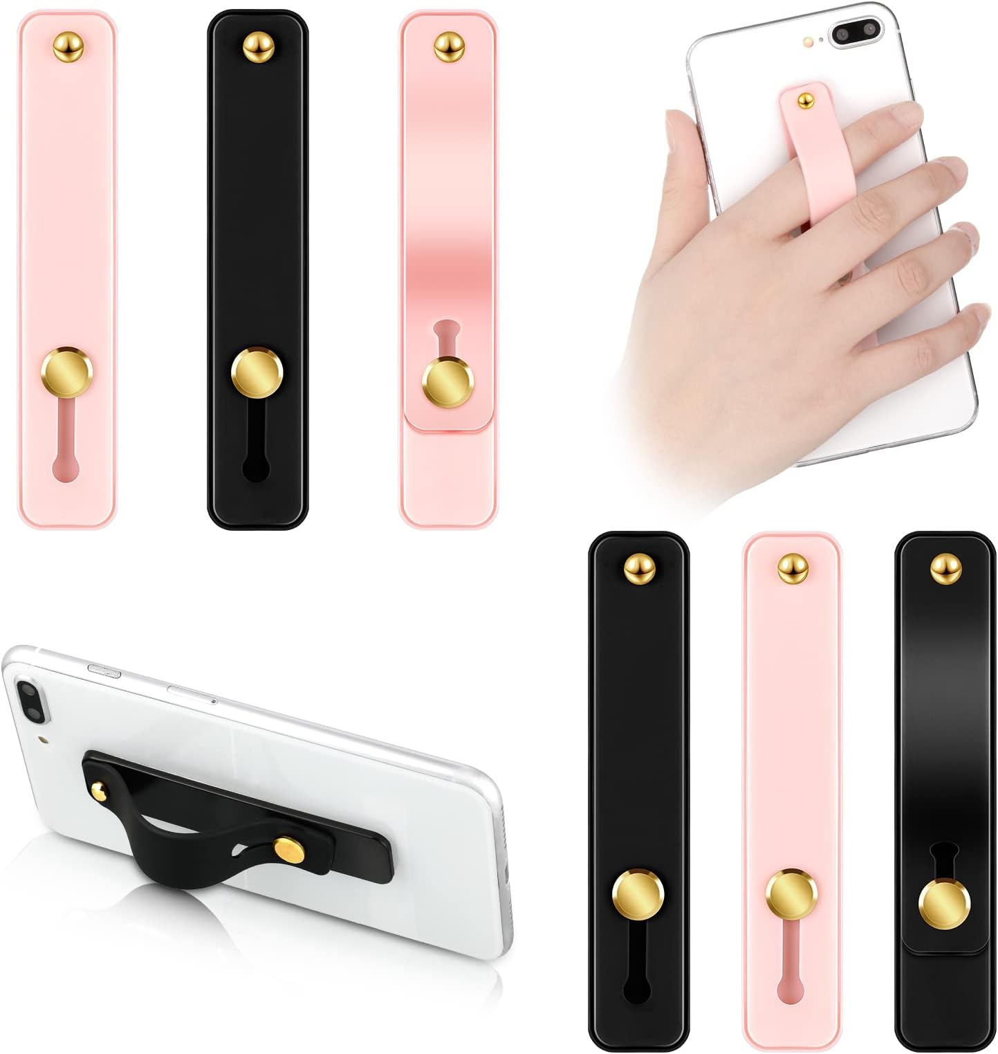 Amazon.com: 6 Pieces Phone Strap Grip Holder Finger Cell Phone Grip ...