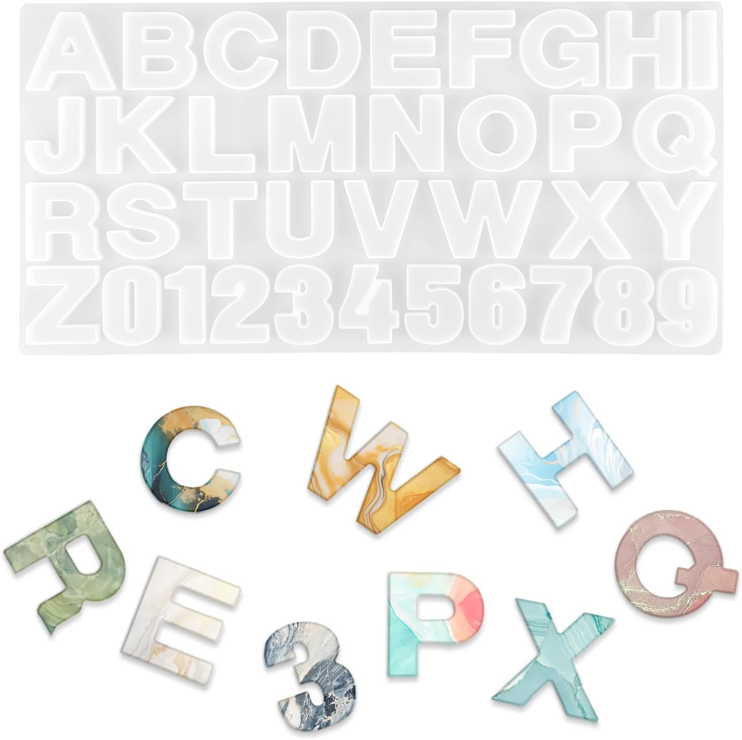 Amazon.com: Silicone Alphabet Resin Molds Alphabet Resin Mold Reversed ...