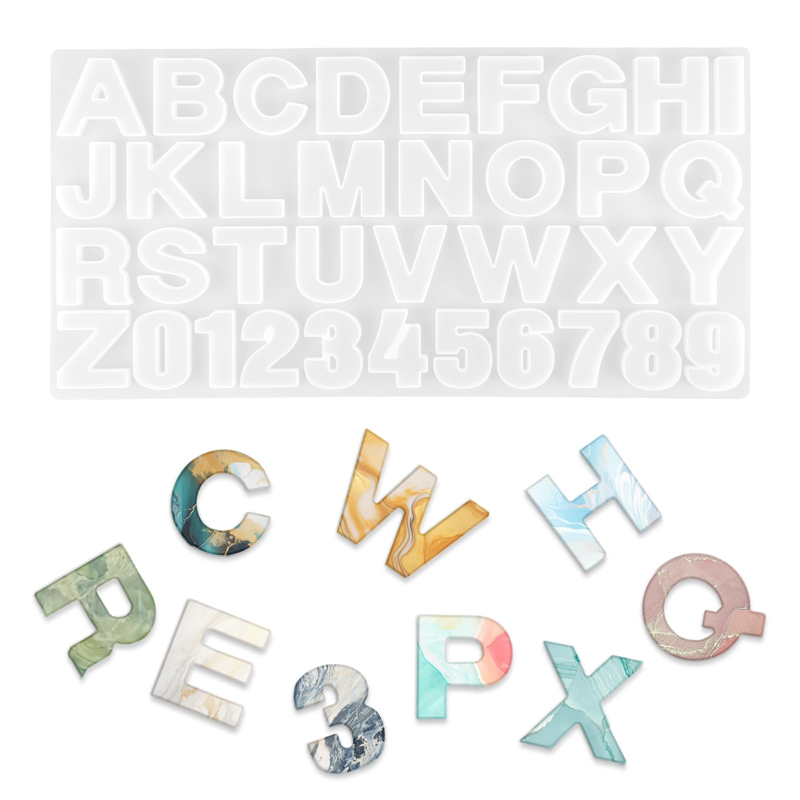 Amazon.com: Silicone Alphabet Resin Molds Alphabet Resin Mold Reversed ...
