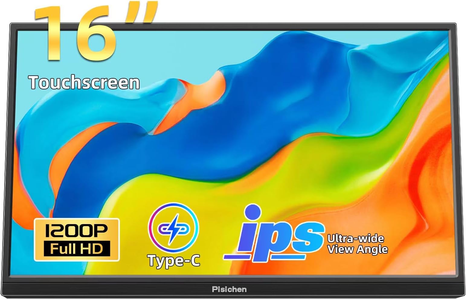 Amazon.com: Pisichen Portable Monitor Touchscreen, 16 Inch 1920X1200P ...