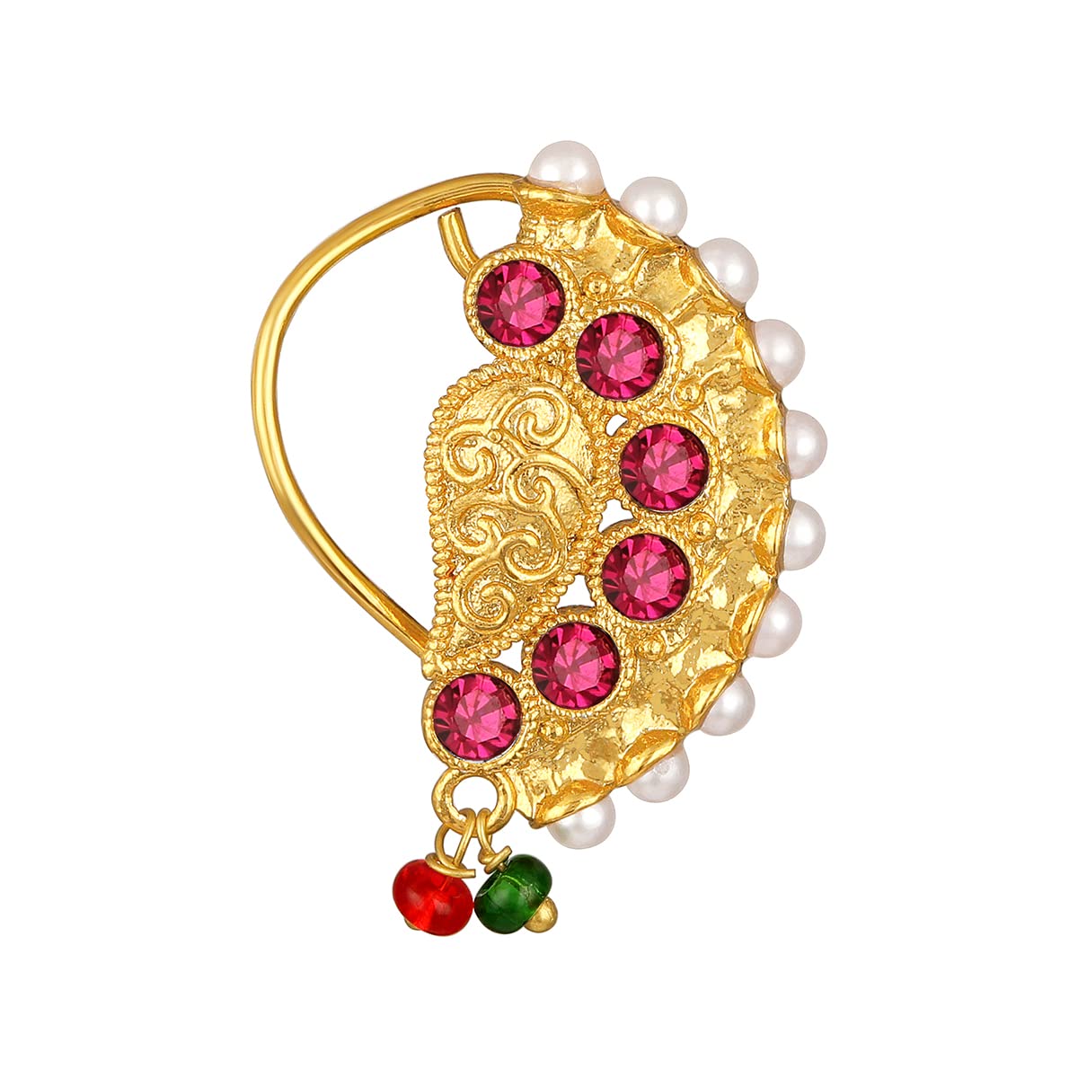 Buy arch fashion Traditional Maharashtrian Style Premium Press Nose Pin ...